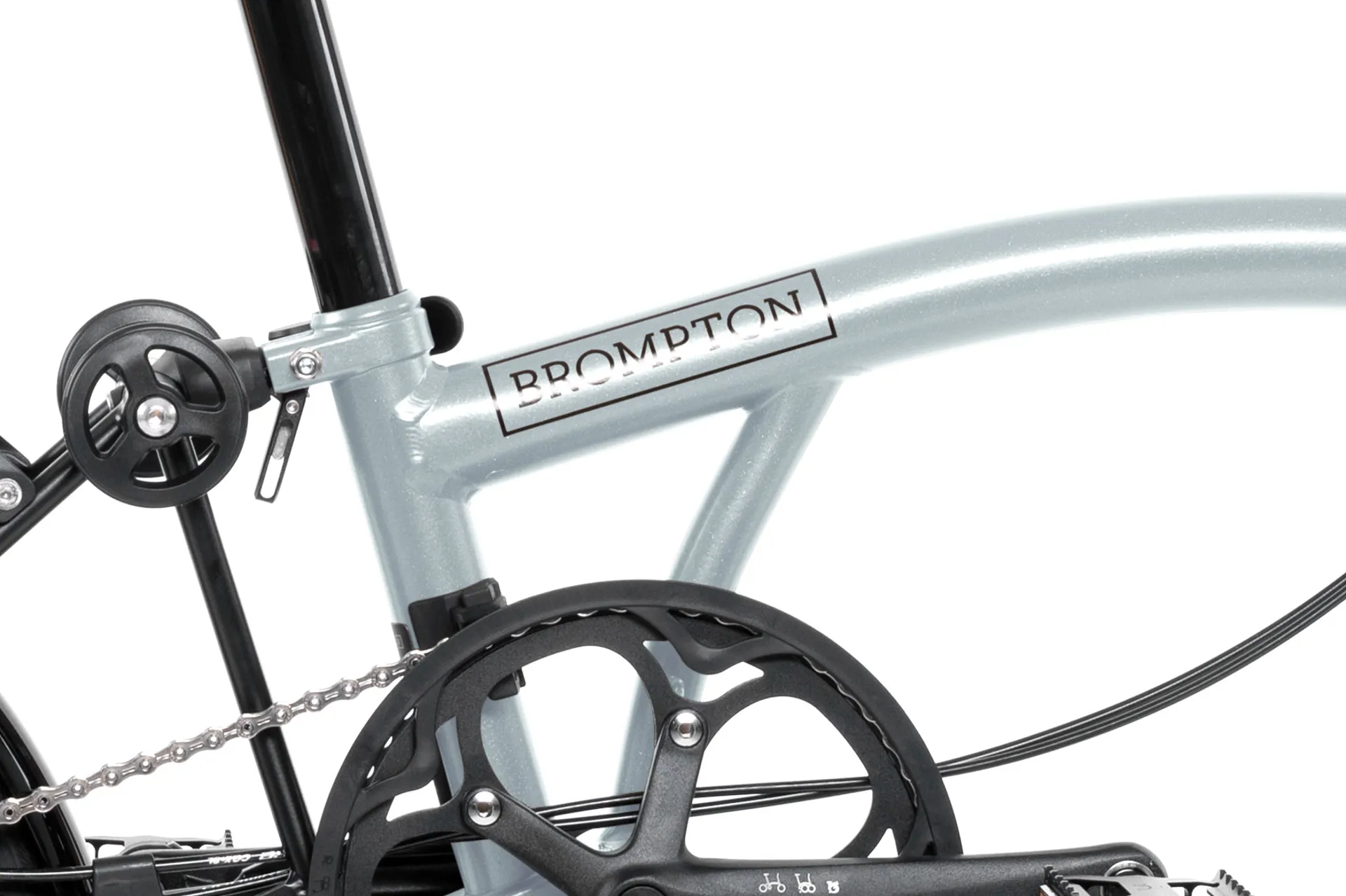 Brompton M4L P Line Urban 2025 Folding Bike - Lunar Ice 50T