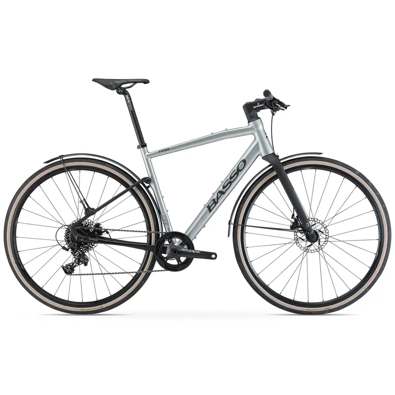 Basso Tera Flat Bar Gravel Road Bike - Silver - Small