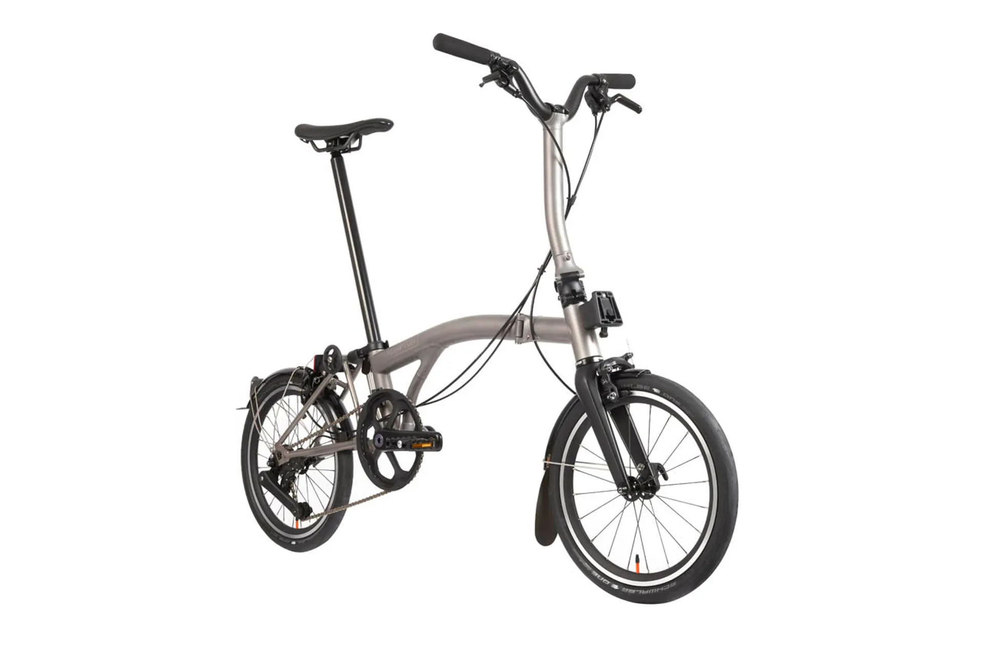 Brompton M12L T Line 2026 12 Speed Folding Bike - Blasted Titanium