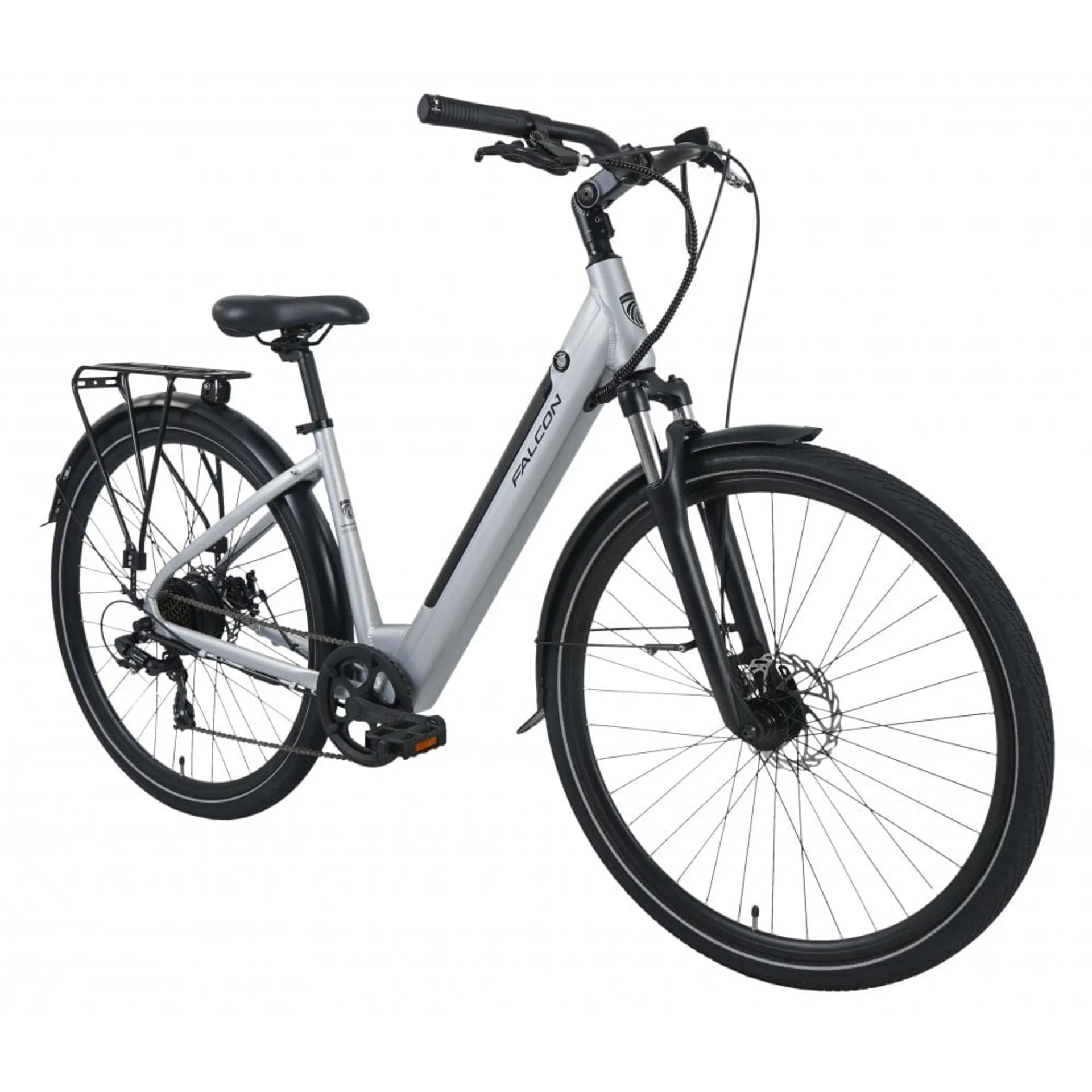 Falcon Horizon Low Step 2024 Women's Electric Hybrid Bike - Silver